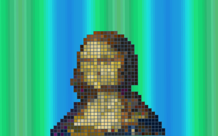 3D design Mona Lisa Pixel Art - Tinkercad