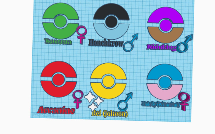 3D design My Pokemon Team with Pokeballs - Tinkercad