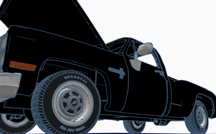 3D design 1981 chevy C10 Custom Deluxe stepside - Tinkercad