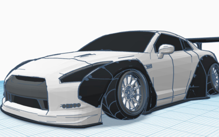 3D design Nissan-gtr LBWK - Tinkercad