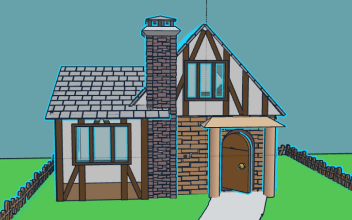 3D design Simple 'Tudor' Revival House - Tinkercad