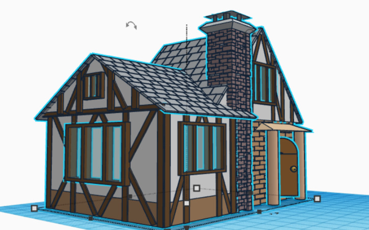 3D design Simple 'Tudor' Revival House - Tinkercad