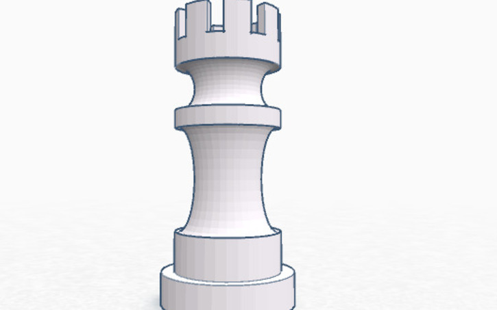 3D design Chess Piece: Rook - Tinkercad