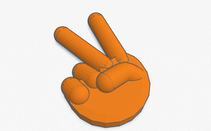 3D design Victory Finger - Tinkercad