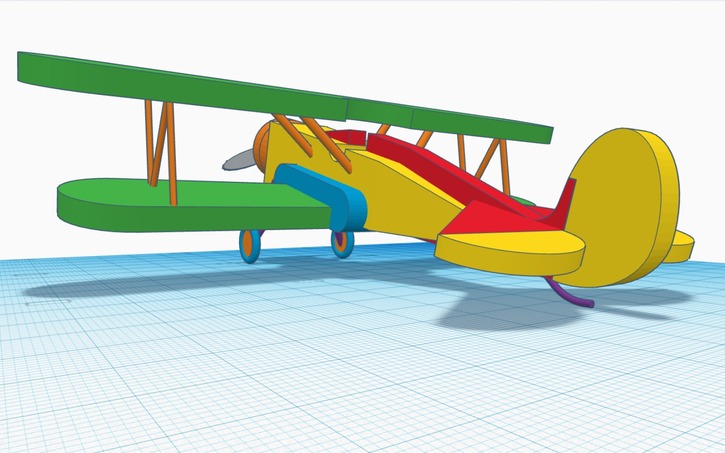 3D design Tinkercad Biplane SIM LAB - Tinkercad