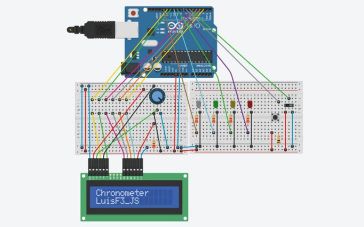 Circuit Design Stopwatch With Arduino Tinkercad