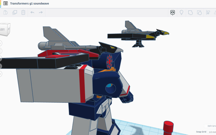 3D design Transformers G1 Soundwave Remodeled - Tinkercad