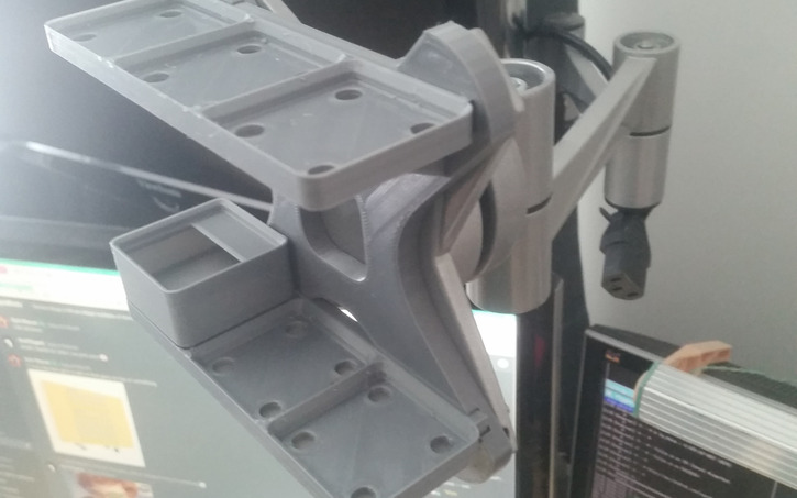 3D design VESA Gridfinity 2 shelf back - Tinkercad