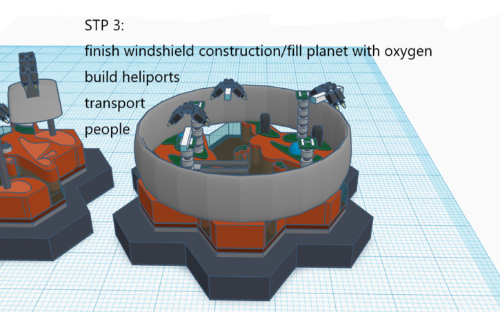 3D design terraforming mars(with 3 stages) - Tinkercad