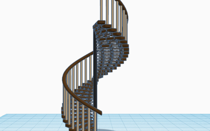 3D design Spiral Staircase V2 - Tinkercad