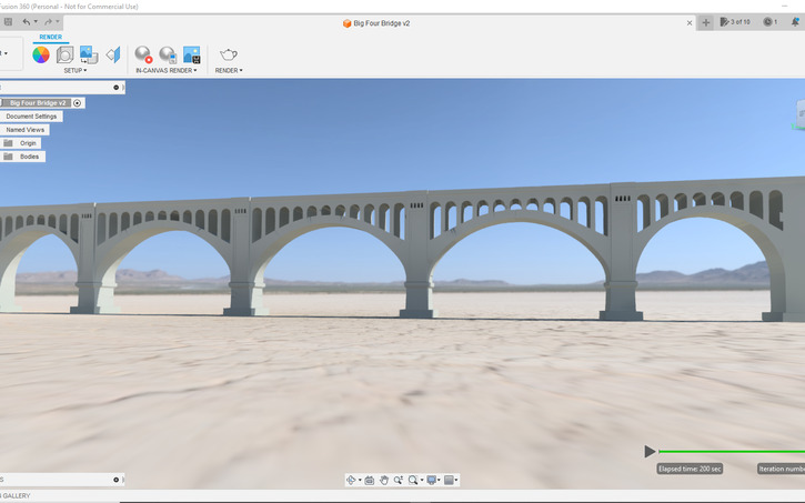3D design Big Four Bridge Sections Z Scale - Tinkercad
