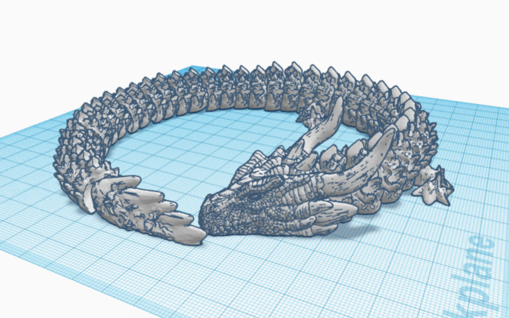 3D design Articulated Winter Dragon - Tinkercad