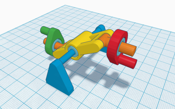 3D design Inverted Rotation Linkage - SIM LAB - Tinkercad