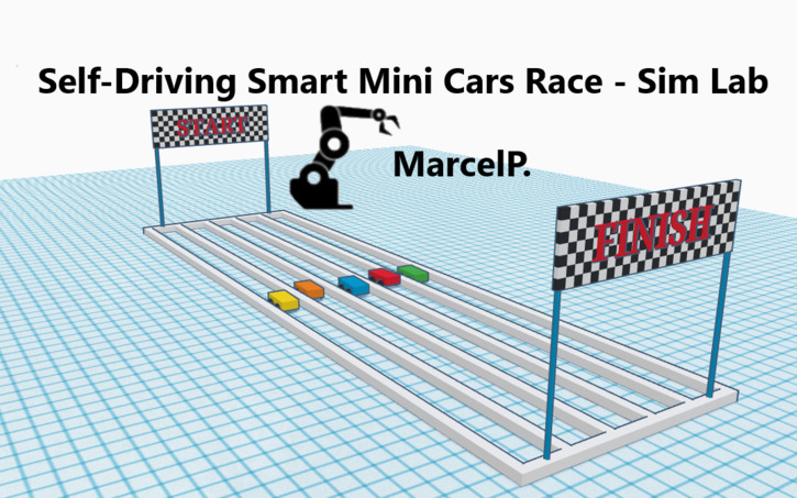 3D design Self-Driving Smart Mini Cars Race - Sim Lab - Tinkercad