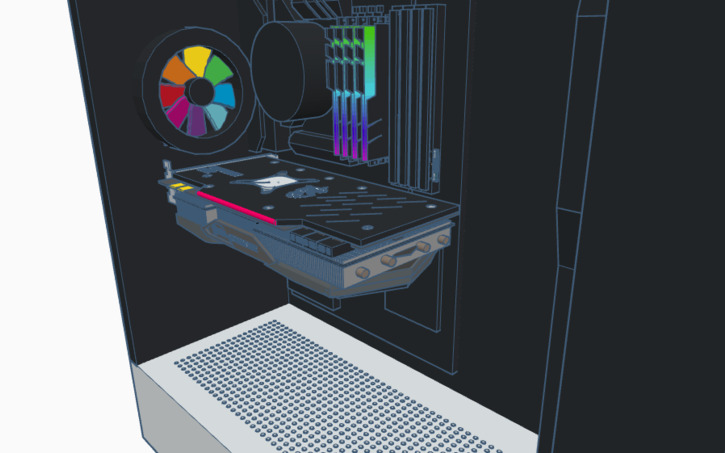 3D design RGB Gaming PC - Tinkercad