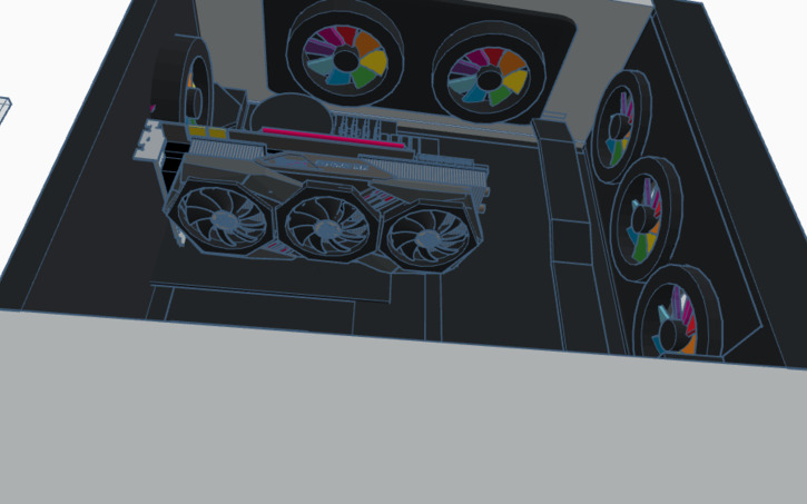 3D design RGB Gaming PC - Tinkercad