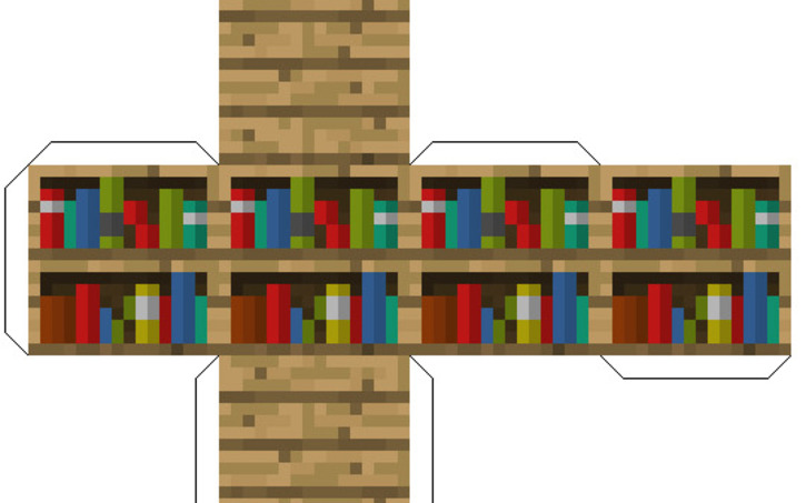 3D design Minecraft: Bookshelf Block (Images of print included) - Tinkercad