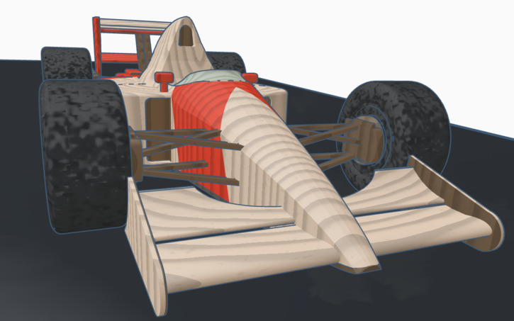 3D design Ayrton Senna Pinewood Derby Car - Tinkercad