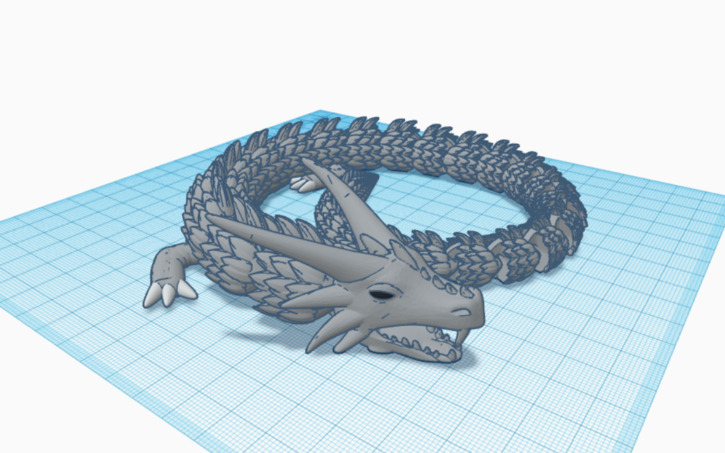3D design Articulated Dragon (Improved) - Tinkercad