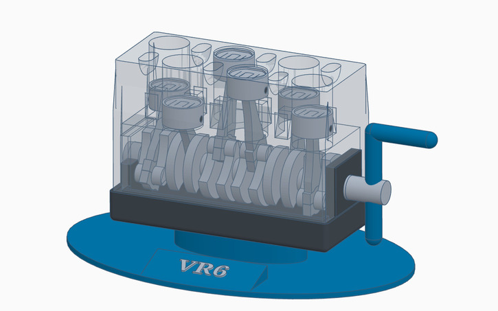 3D design VR6 Engine Model - Tinkercad