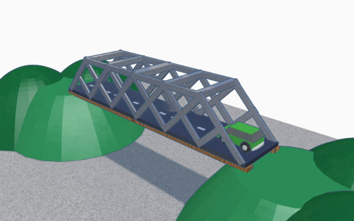 3D design Basic Truss Bridge - Tinkercad