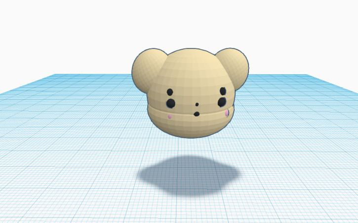 3D design cutie bear head - Tinkercad