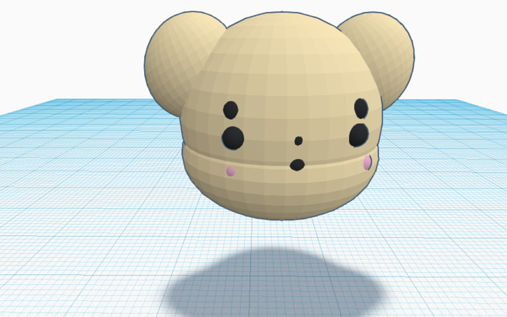 3D design cutie bear head - Tinkercad