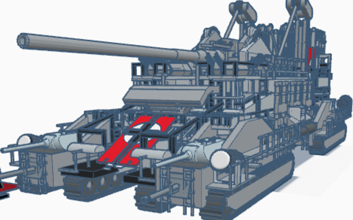 3D design LandKreuzer P. 1500 ''Meerschweinchen'' - Tinkercad