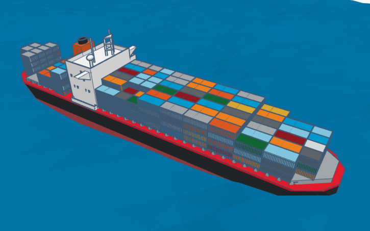 3D design Cargo Ship Ship - Container Ship (Boat) Submersible Vehicle ...