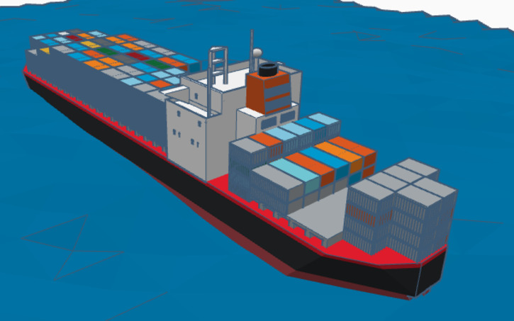 3D design Cargo Ship Ship - Container Ship (Boat) Submersible Vehicle ...