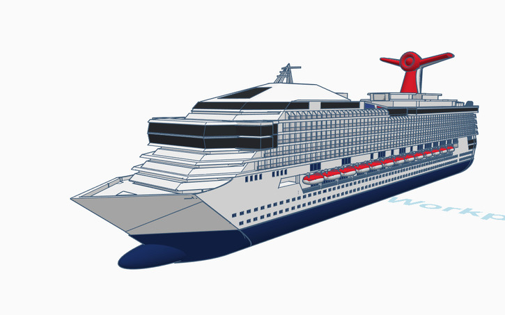3D design Carnival Cruise Ship - Tinkercad