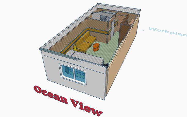 3D design Ocean View Balcony View and Interior Cruise Ship Cabins ...