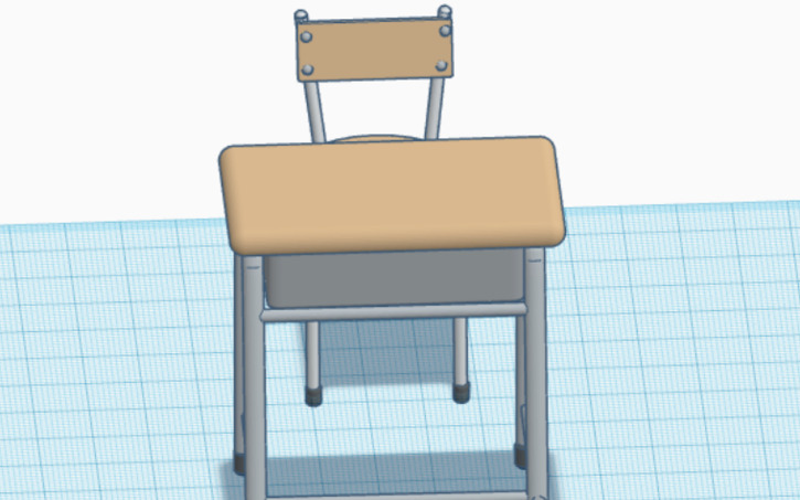 3D design Desk and chair - Tinkercad