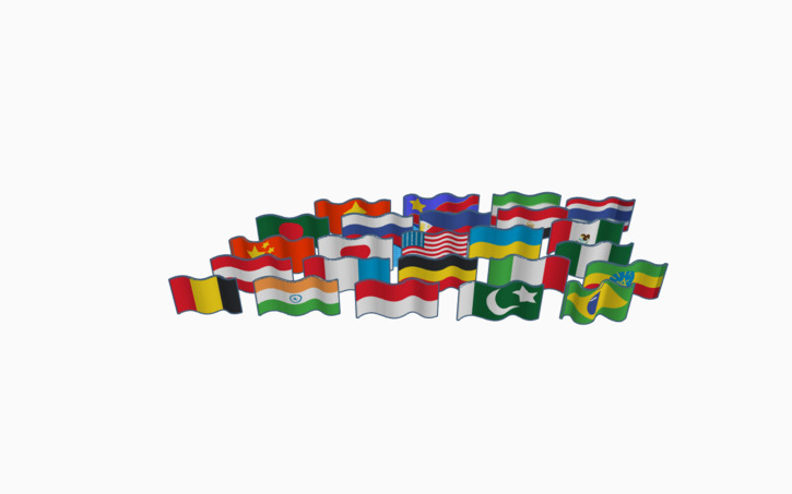 3D design Flags of the world Project - Tinkercad