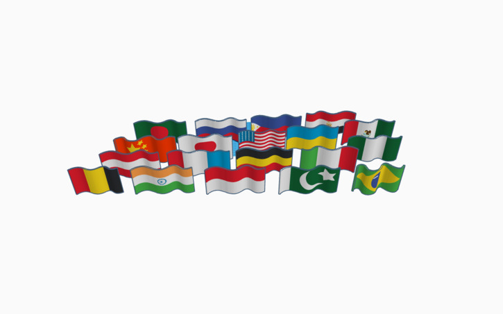 3D design Flags of the world Project - Tinkercad