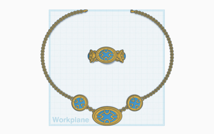 3D design Necklace and Bracelet Set - April 2025 - Tinkercad