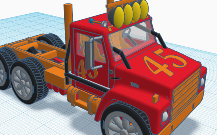 3D design Rally Semi Truck! - Tinkercad