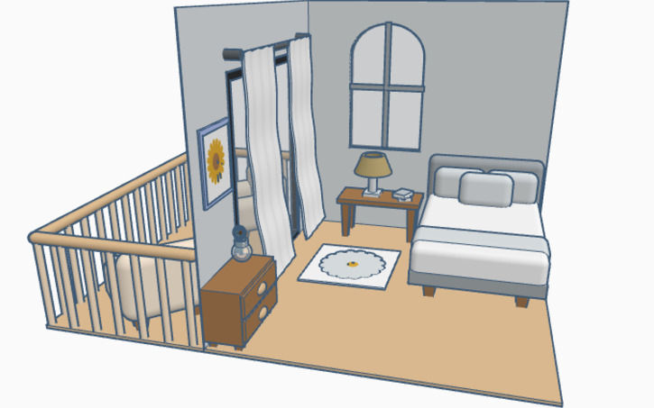 3D design Hotel Room - Tinkercad
