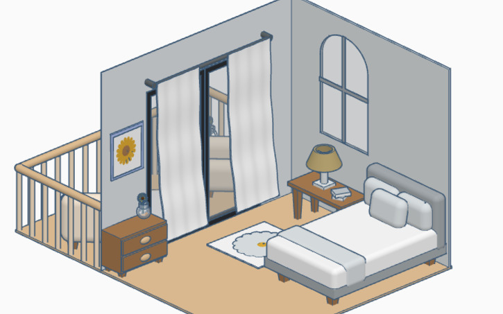 3D design Hotel Room - Tinkercad