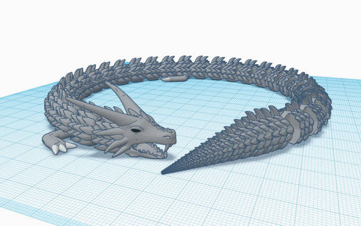 3D design Articulated Dragon - Tinkercad