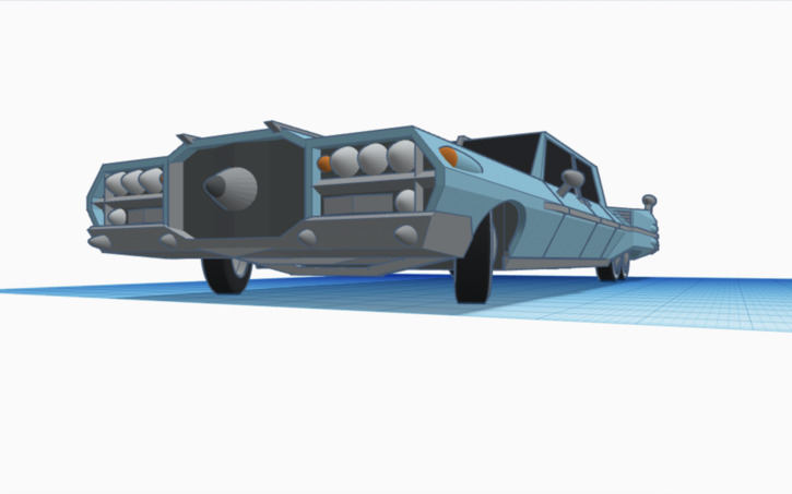 3D design Fallout styled car "2077 Corvega Atomic Rocket" - Tinkercad