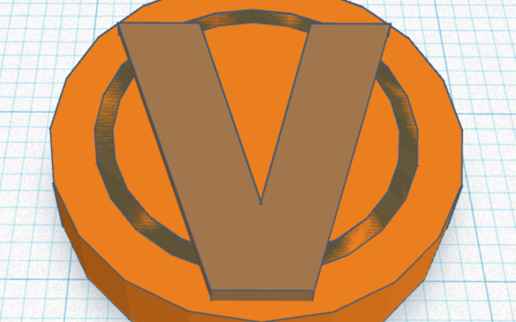 3D design V-Buck Coin - Tinkercad