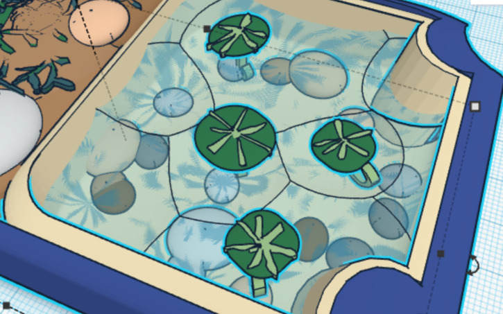 3D design Weeping Willow Bonsai with Pond - Tinkercad