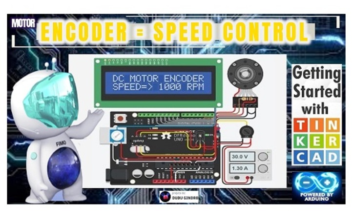 Circuit design DC MOTOR ENCODER = SPEED CONTROL - Tinkercad