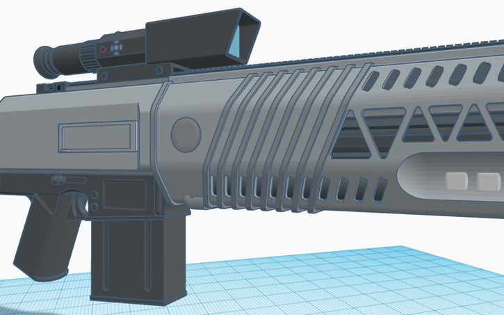 3D design Future Assault Rifle - Tinkercad