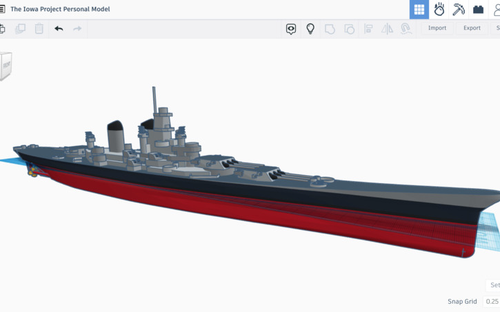3D design USS Wisconsin BB 64 (The Iowa Project) - Tinkercad