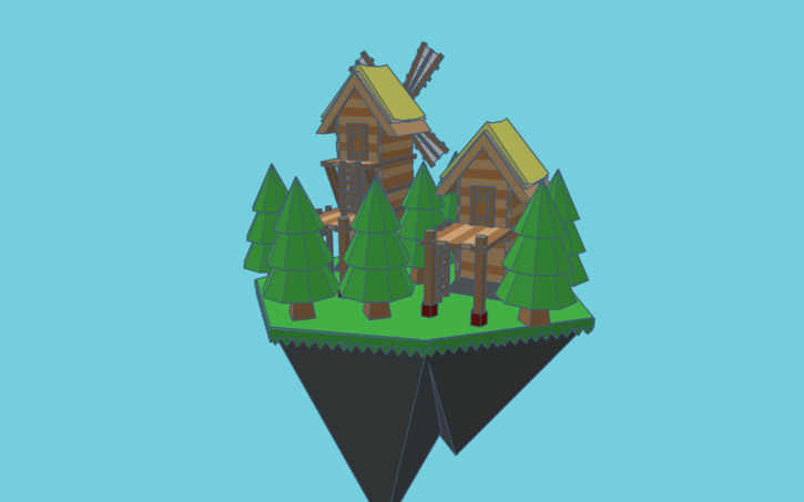 3D design Low Poly Village Houses (Works in sim lab!)) - Tinkercad