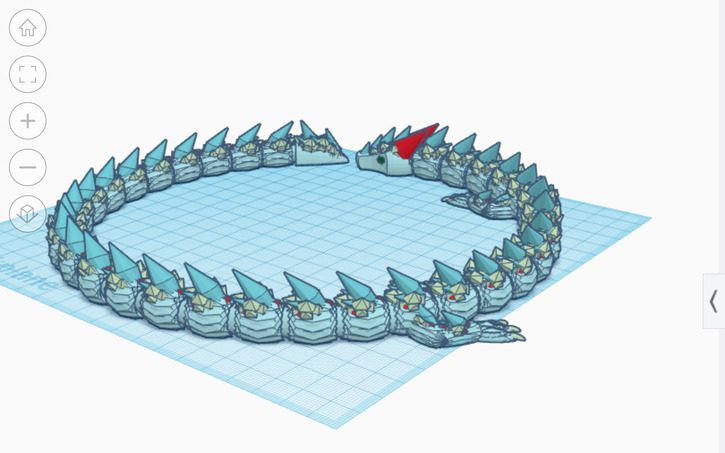 3D design Articulated crystal dragon - Tinkercad