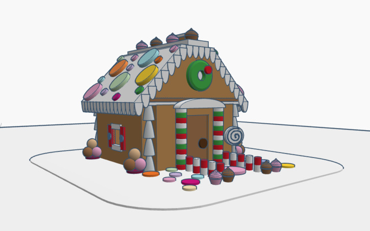 3D design Gingerbread House - Tinkercad