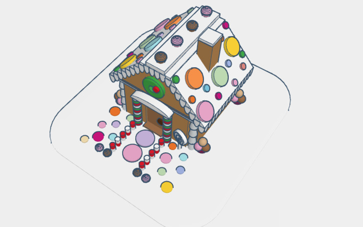 3D design Gingerbread House - Tinkercad